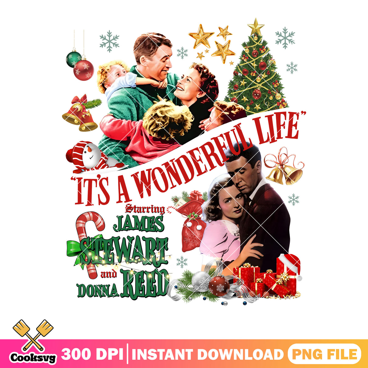 Its a wonderful life png, christmas tree png, james stewart png – Cooksvg