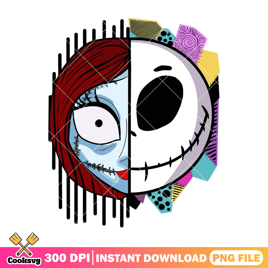Jack and sally face png, halloween art png, horror face png – Cooksvg