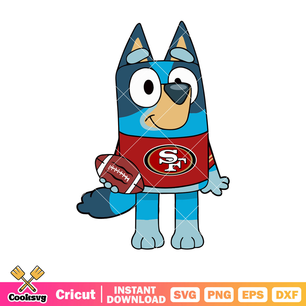 Kansas city chiefs bluey football svg, bluey football svg,, cartoon bl ...