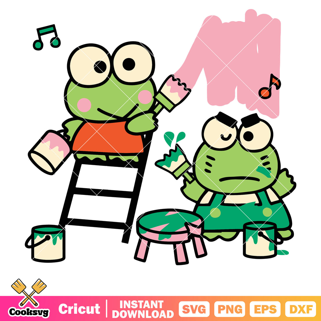 Keroppi painting design svg, keroppi svg, sanrio hello kitty svg – Cooksvg