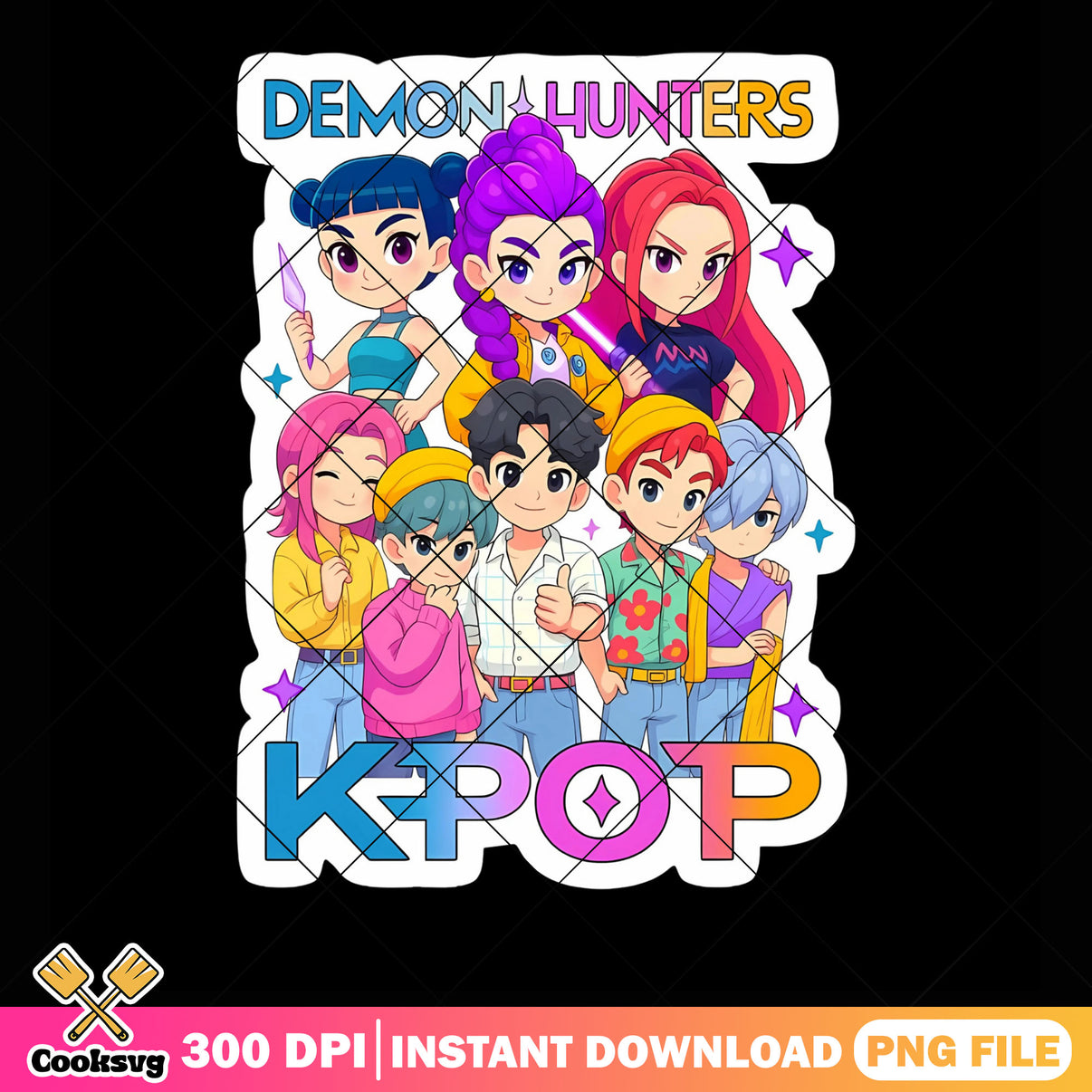 Kpop anime film png, kpop demon hunter png, huntrix sticker png – Cooksvg