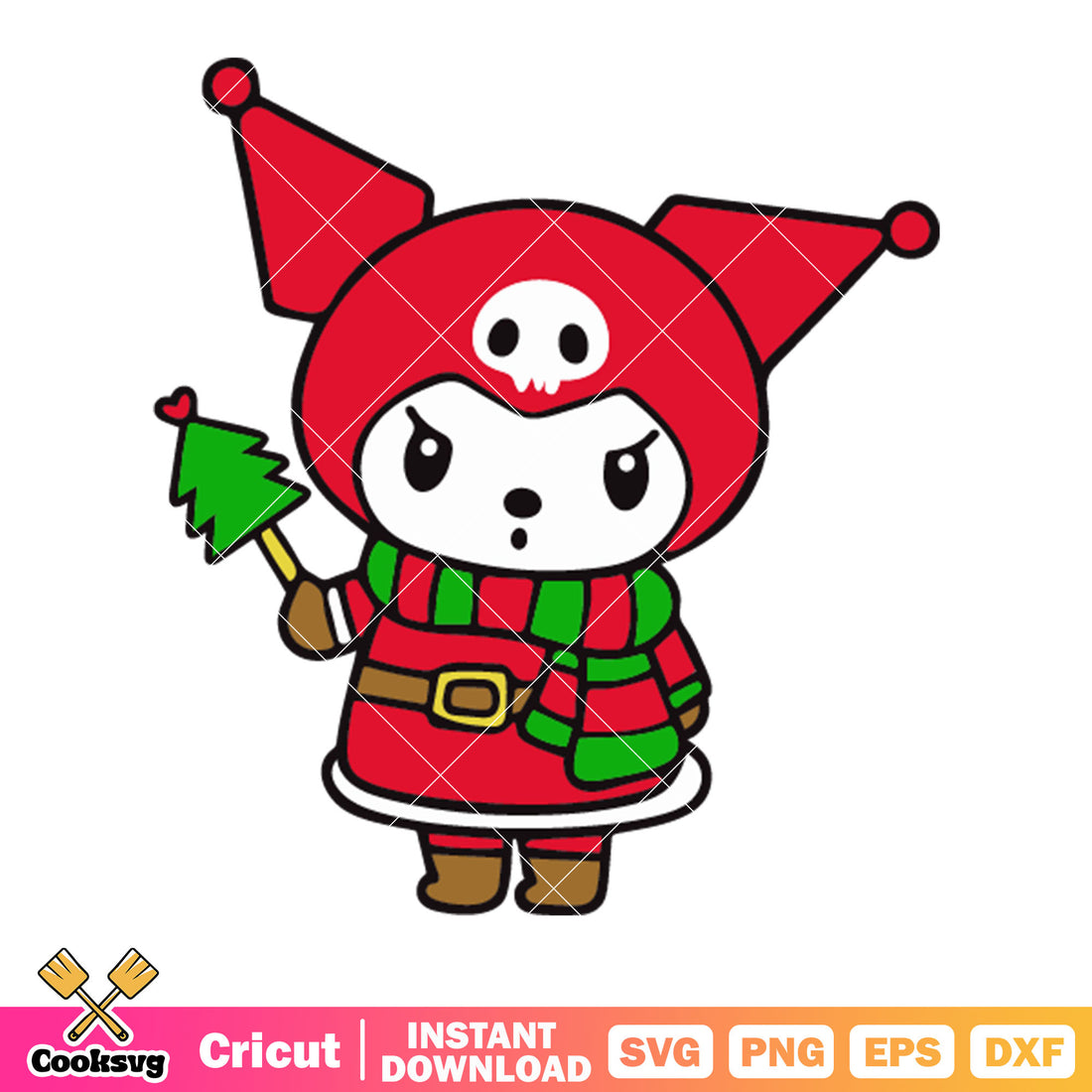 Kuromi hello kitty svg, red krunomi svg, pine tree svg – Cooksvg