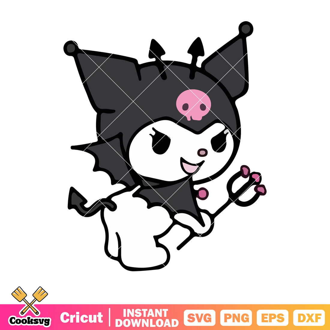 Kuromi sanrio cartoon png design, kuromi sanrio svg, sanrio cartoon sv ...