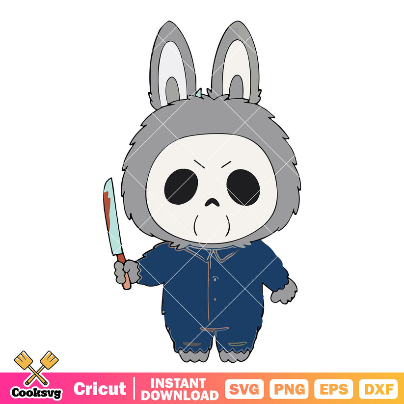 Labubu Michael Killer svg, labubu popmart halloween svg – Cooksvg