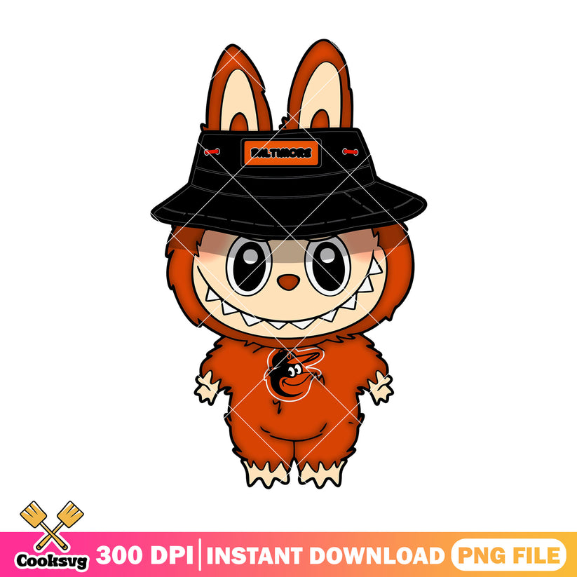 Labubu baltimore baseball png, labubu orange png, labubu outfit png ...