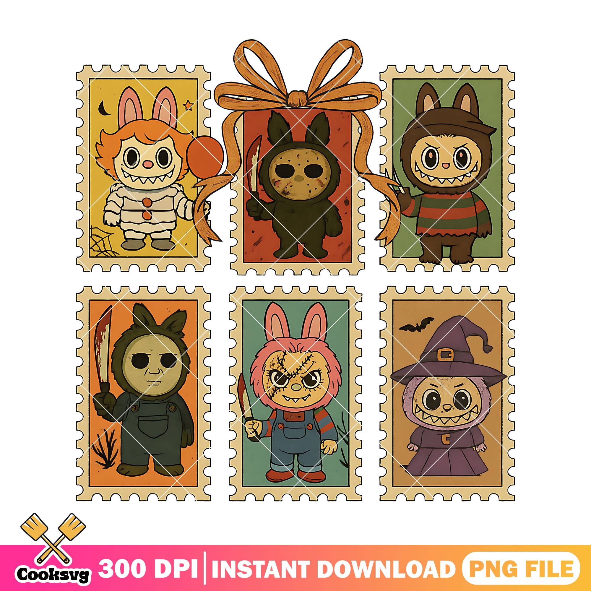 Labubu cosplay killers png, halloween labubu png, labubu horror png ...