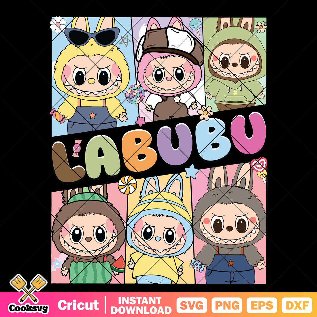 Labubu doll friends svg design, labubu doll svg, labubu blind box svg ...