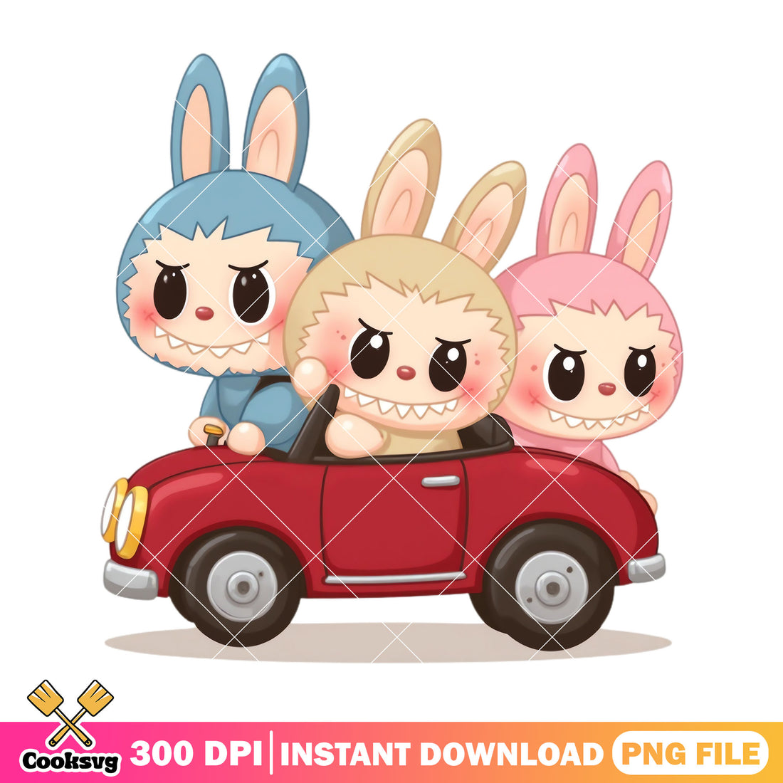 Labubu driving car png, labubu car seat png, labubu friends png – Cooksvg