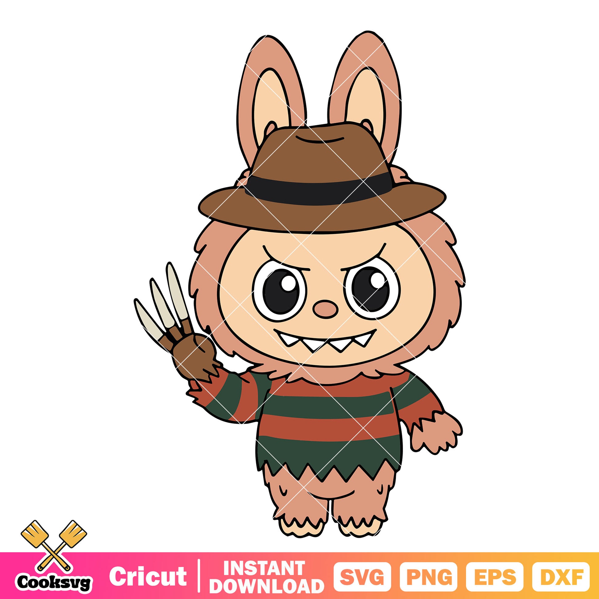 Labubu freddy horror svg, labubu halloween svg, Freddy Krueger svg ...