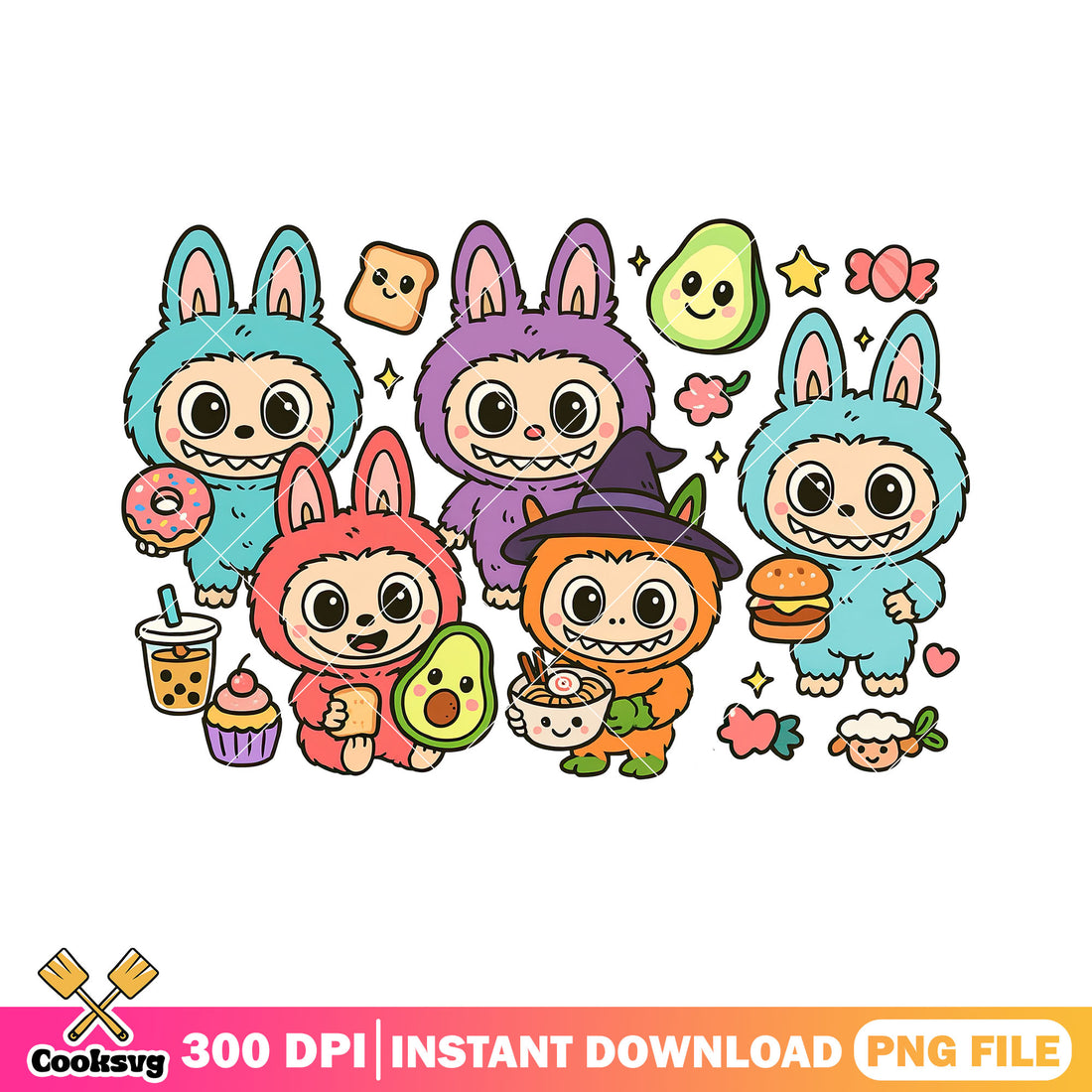 Labubu friends png, labubu hehe png, labubu popmart png – Cooksvg