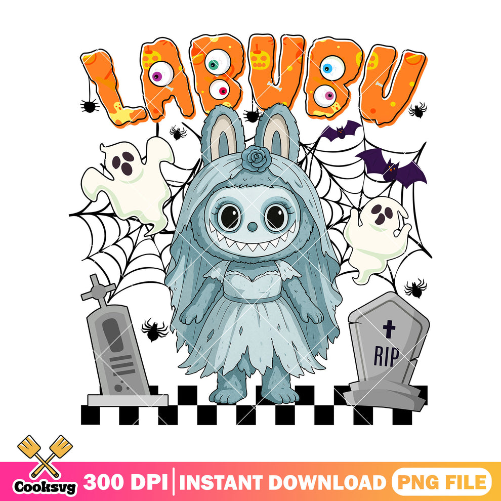 Labubu ghost bride png, horror halloween png, halloween labubu png ...