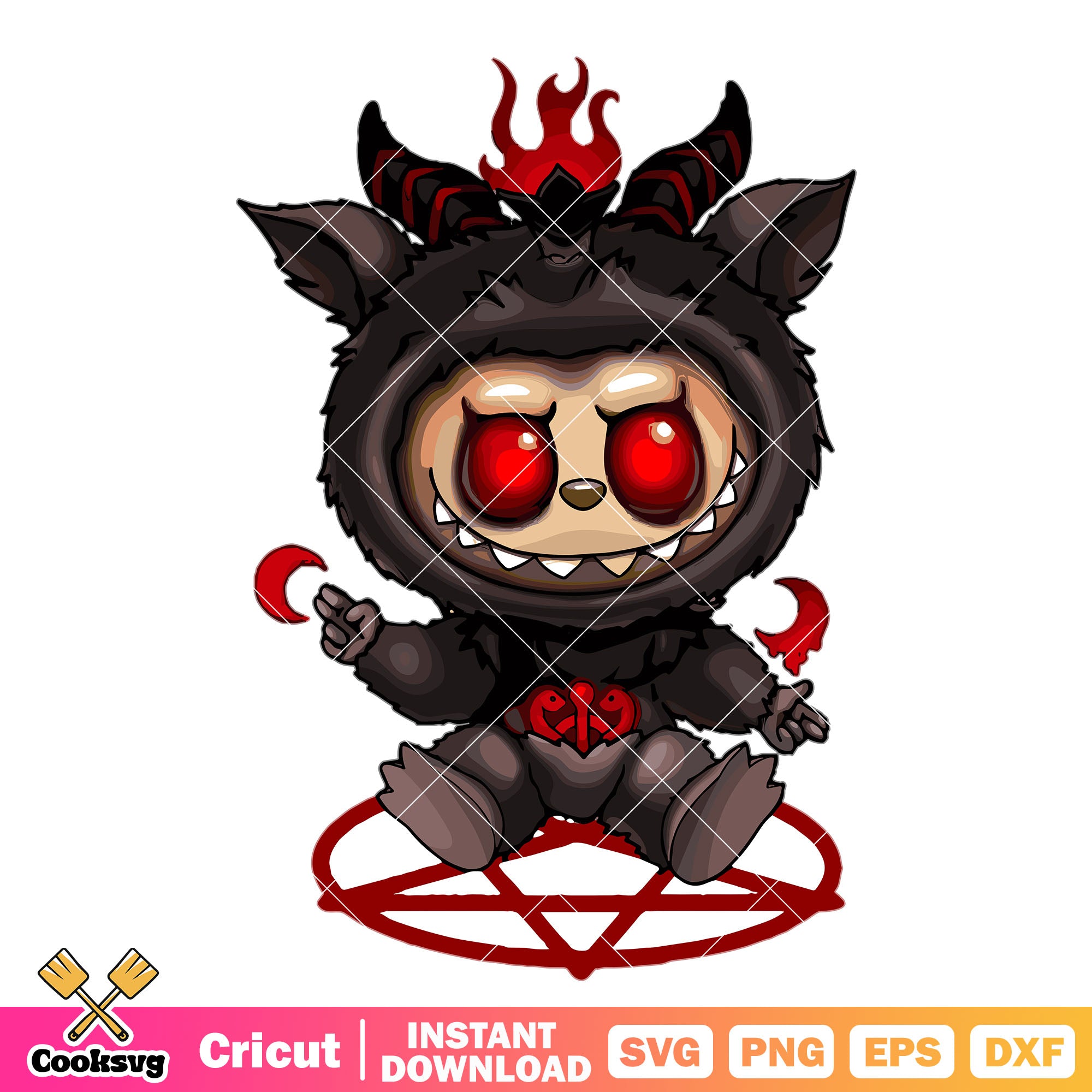 Labubu horror devil svg, labubu halloween svg, horror labubu svg – Cooksvg