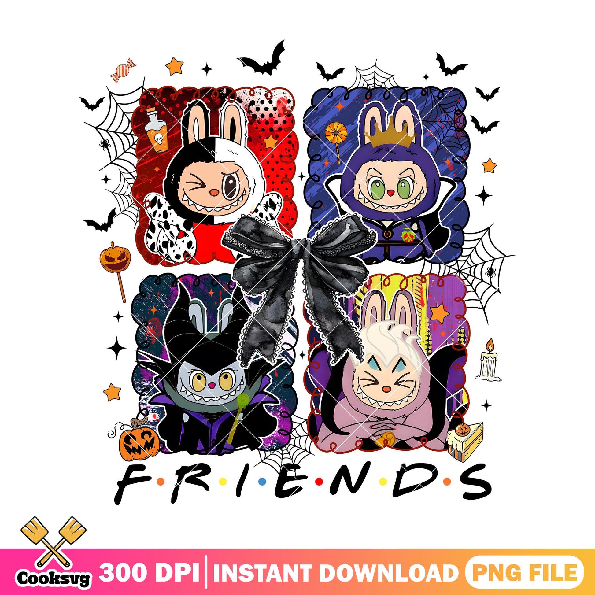 Labubu horror friends png, pink labubu png, spirit halloween png – Cooksvg