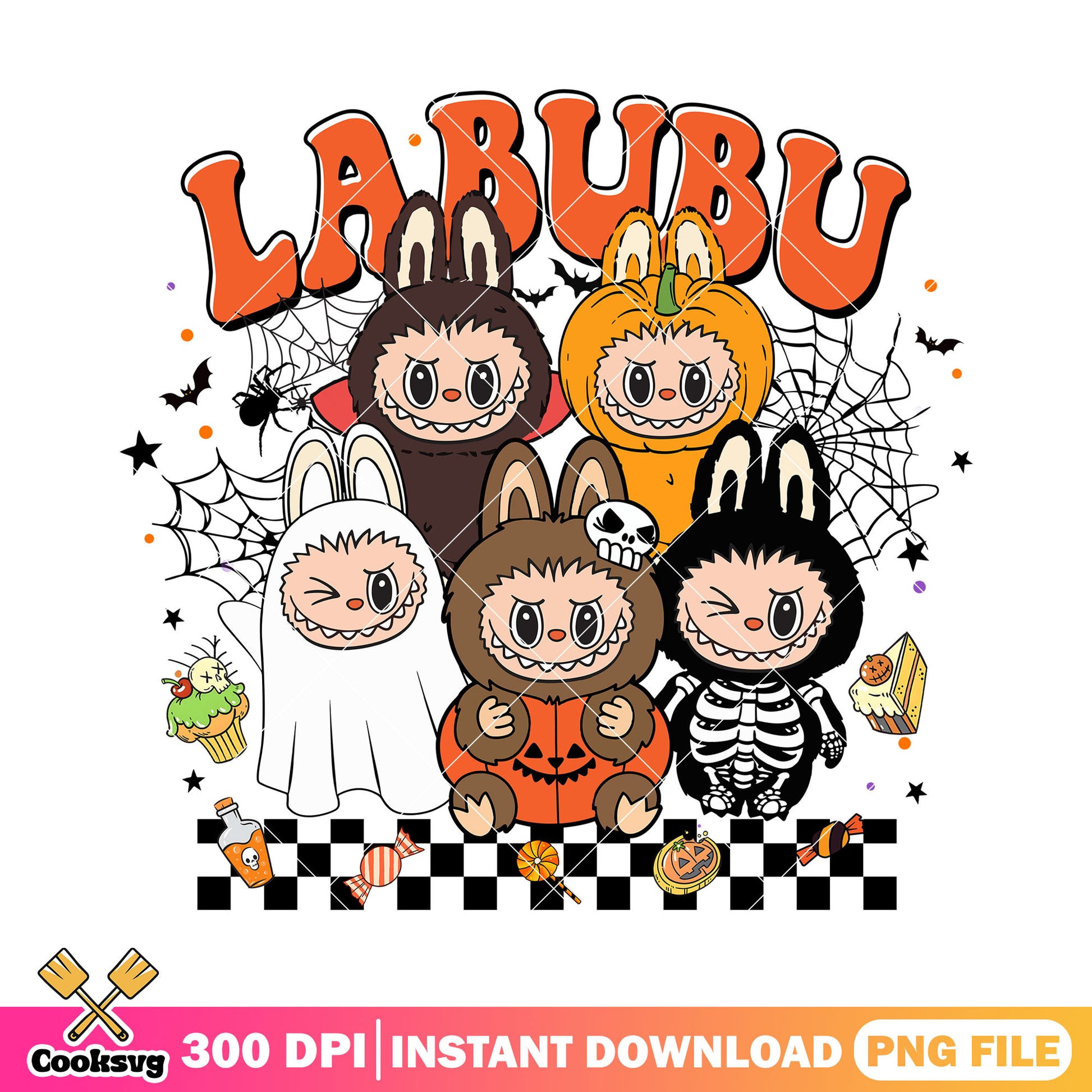 Labubu horror team back png, happy halloween png, labubu doll png – Cooksvg