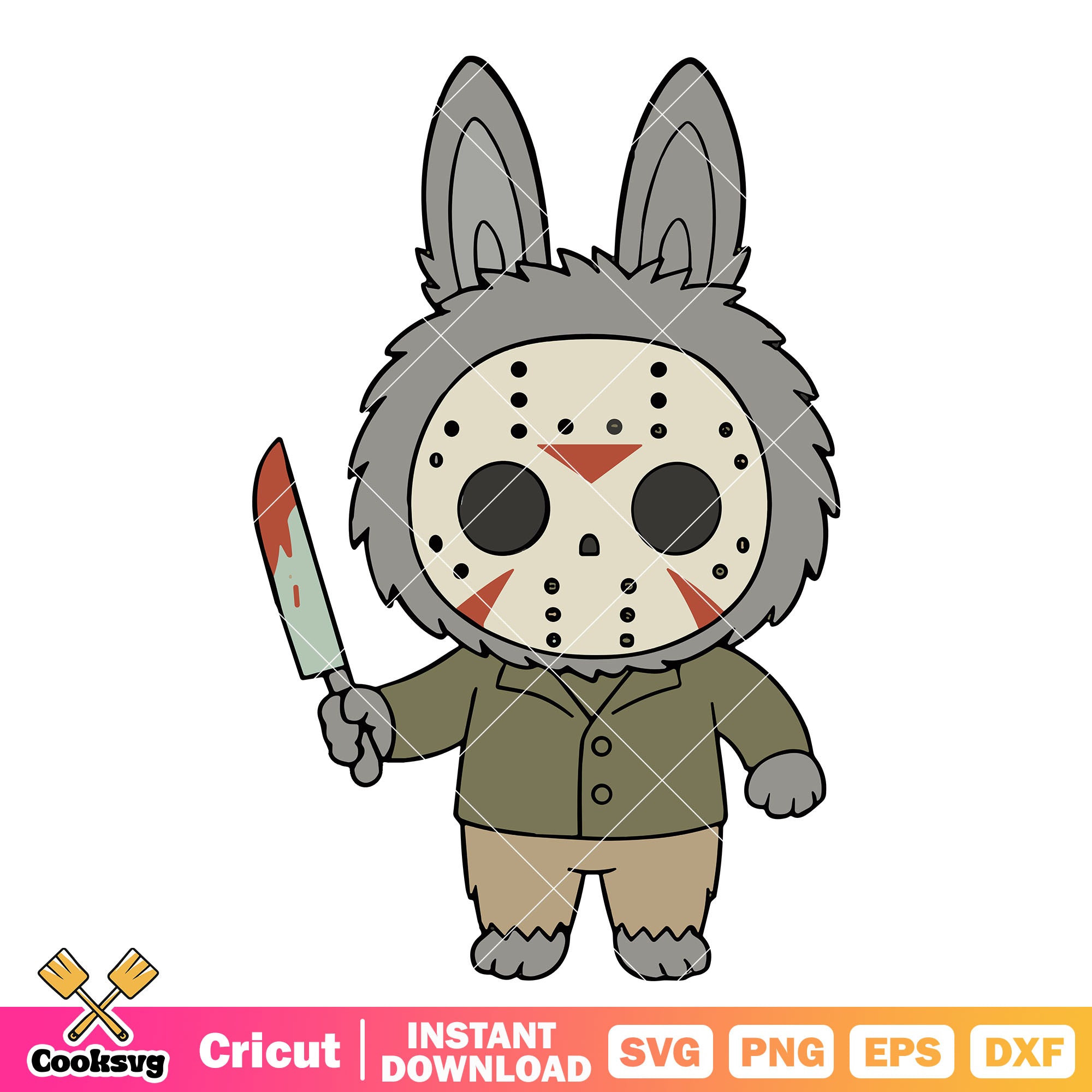 Labubu horror voorhees svg, labubu halloween svg, jason voorhees svg ...
