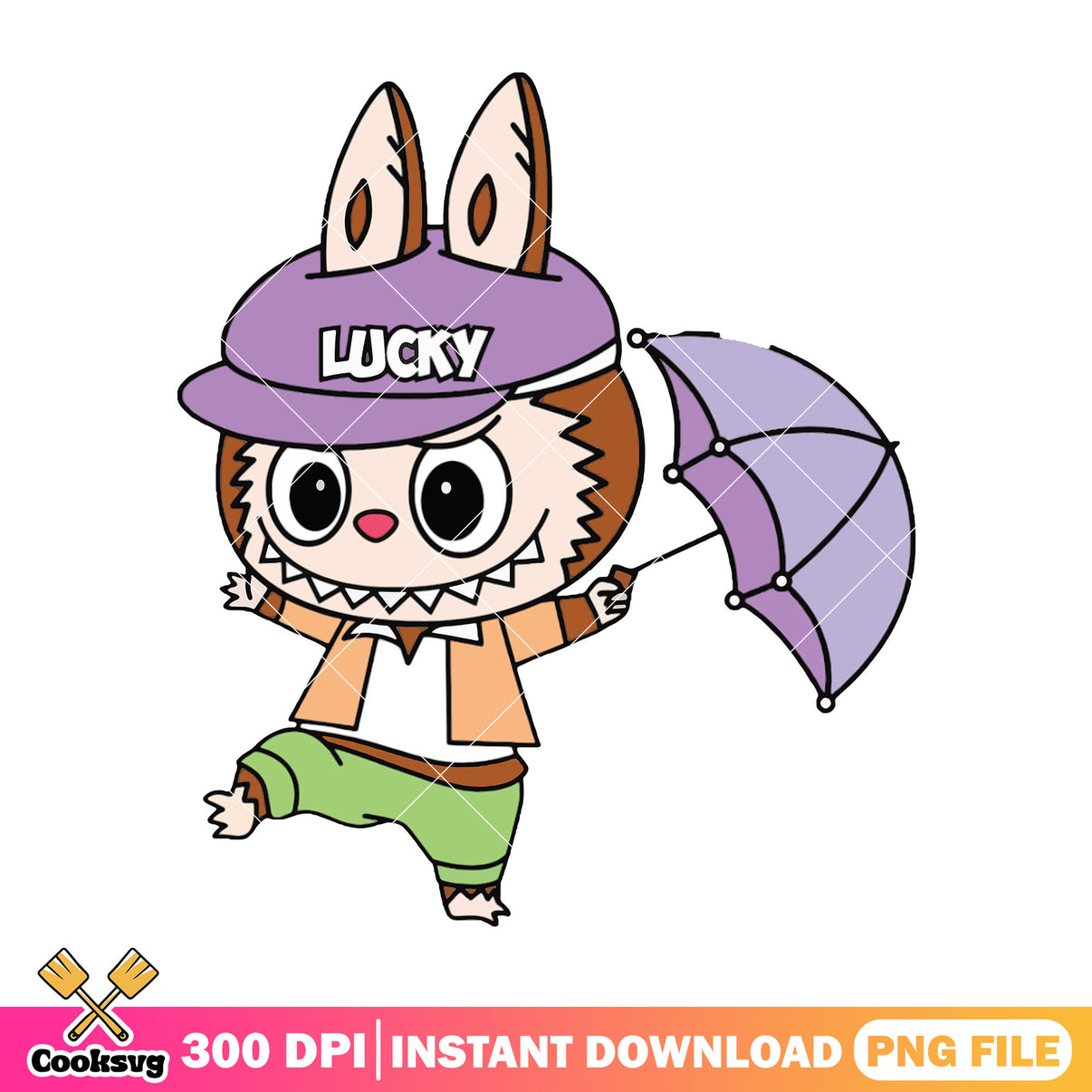Labubu lucky outfit png, labubu brown png, cute labubu png – Cooksvg