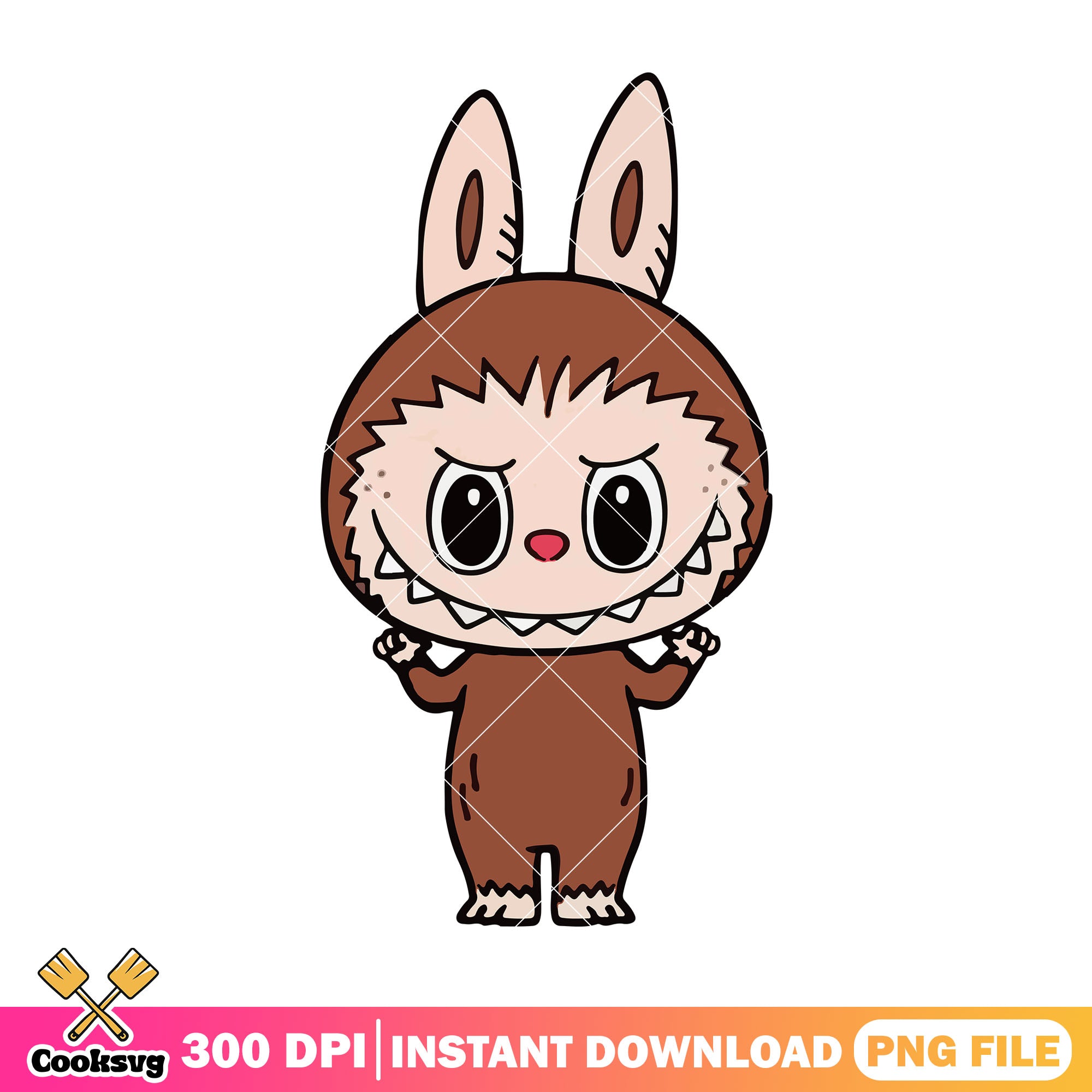 Labubu monster design png, labubu brown png, labubu standing png – Cooksvg
