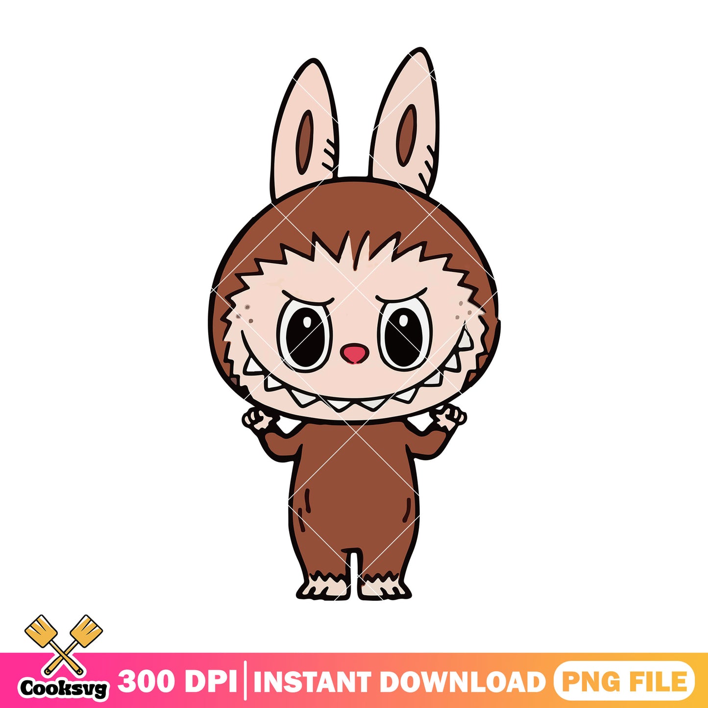 Labubu monster design png, labubu brown png, labubu standing png – Cooksvg