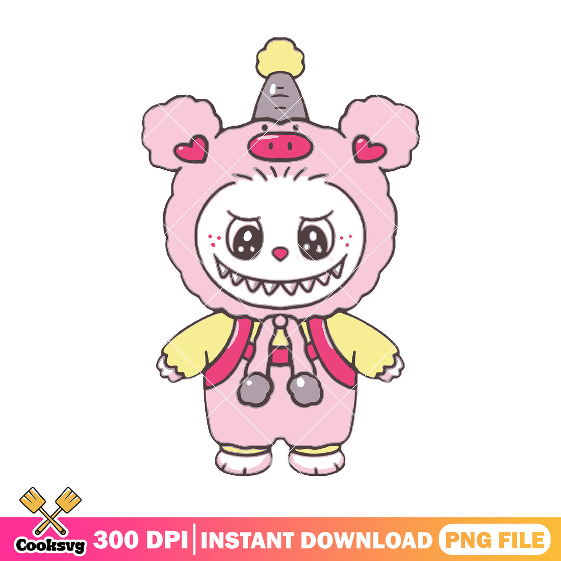 Labubu pig costume png, labubu standing png, labubu happy png – Cooksvg
