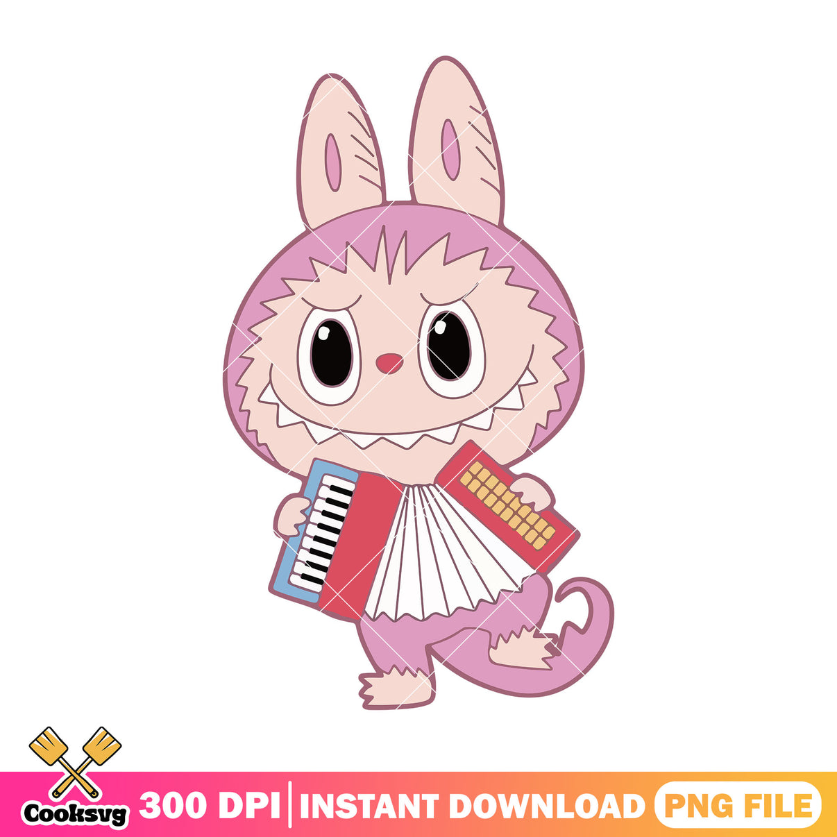 Labubu playing accordion png, labubu pink png, labubu popmart png – Cooksvg