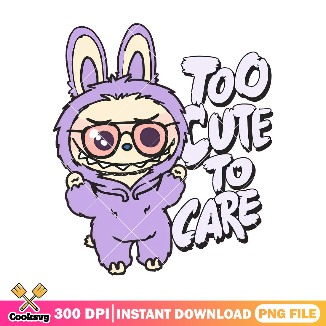 Labubu purple too cute to care png, purple labubu png, love labubu png ...