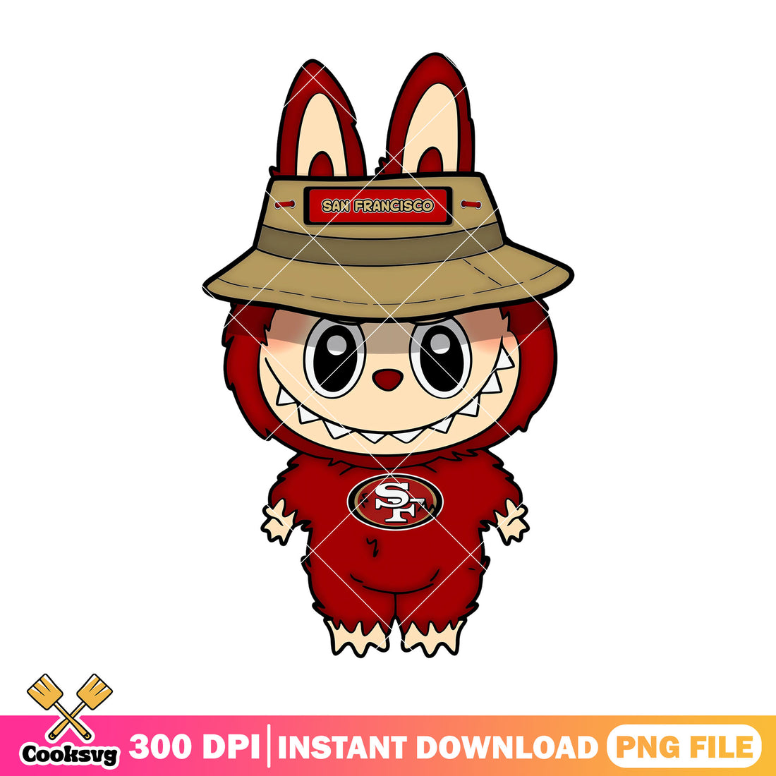 Labubu standing design png, san francisco 49ers png, labubu art png ...