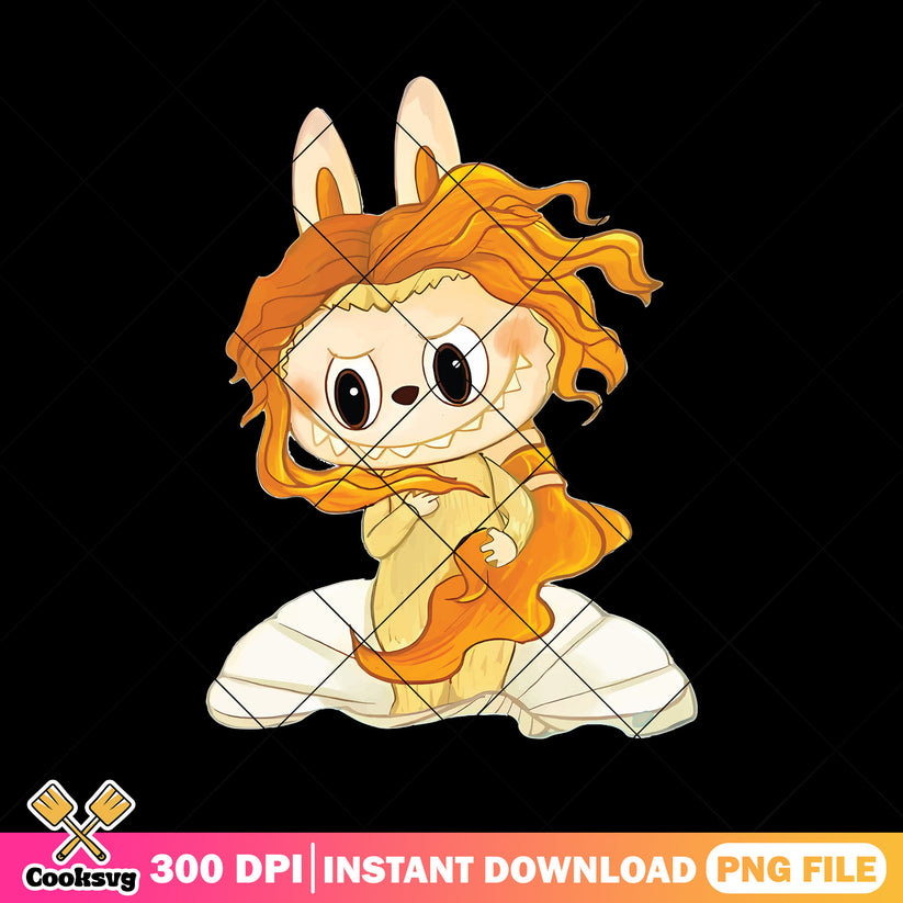 Labubu the birth of venus png, labubu cartoon png, labubu yellow png ...