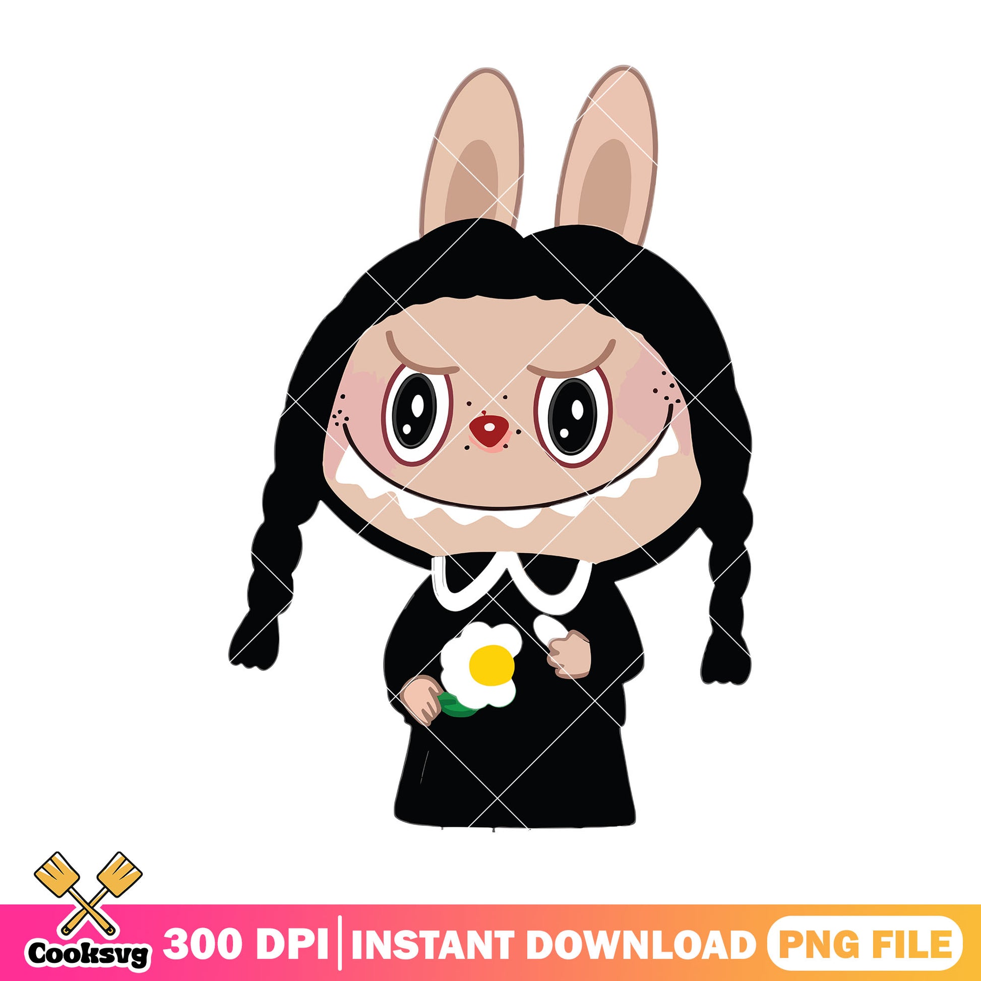 Labubu wednesday addams png, labubu outfit png, labubu cartoon png ...