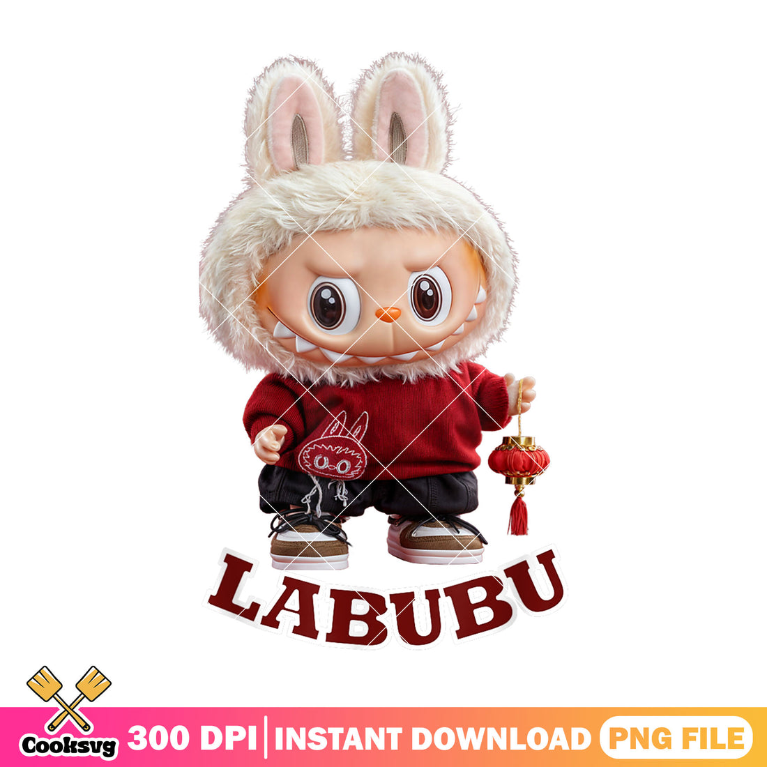 Labubu white dolls monster png, white labubu png, pop mart labubu png ...