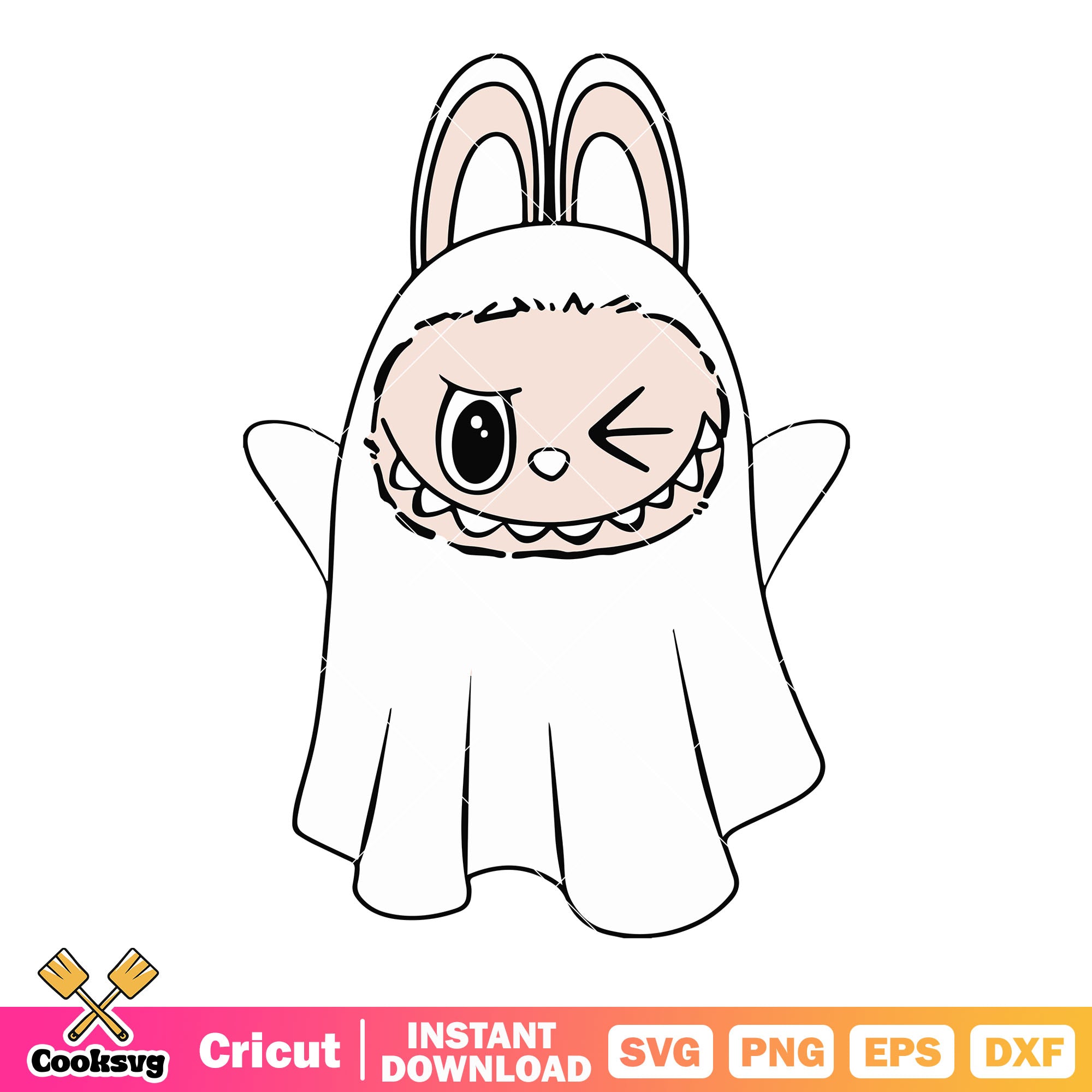 Labubu white ghost svg, horror labubu svg, labubu ghost svg – Cooksvg