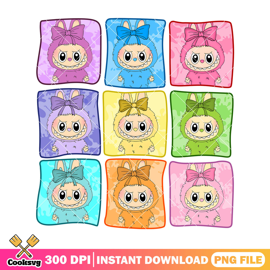 Labubu with different colors png, labubu love png, labubu cute png ...