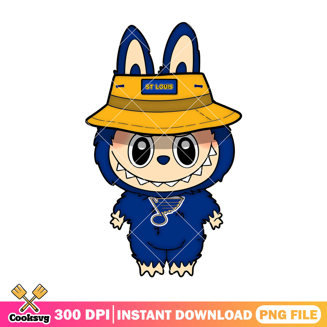 Labubu with yellow hat png, st louis blues png, labubu happy png – Cooksvg