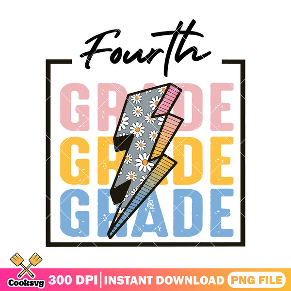 Lightning fourth grade png, logo cute png, back to school day png – Cooksvg