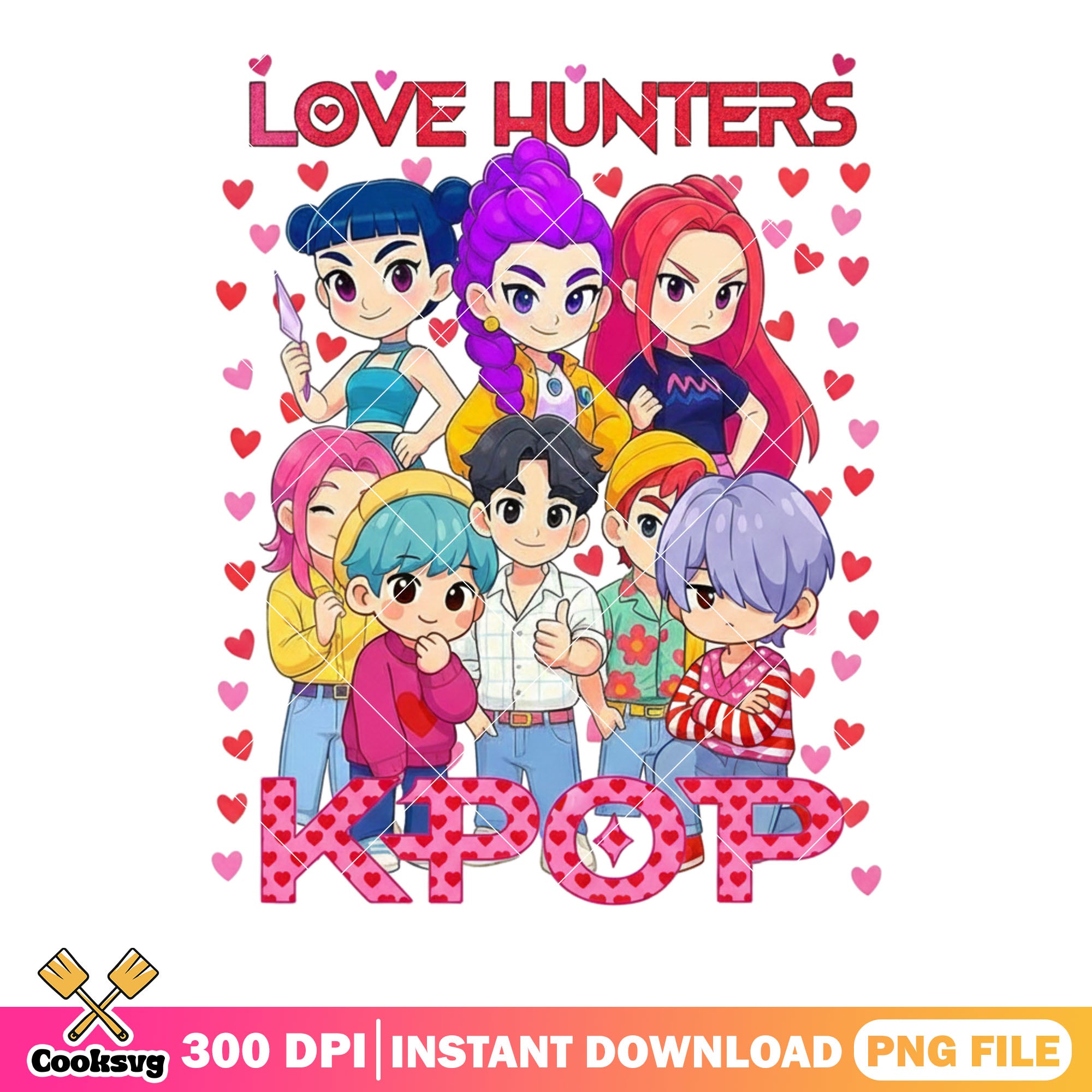 Love hunters kpop png, saja boys png, valentine huntrix png – Cooksvg
