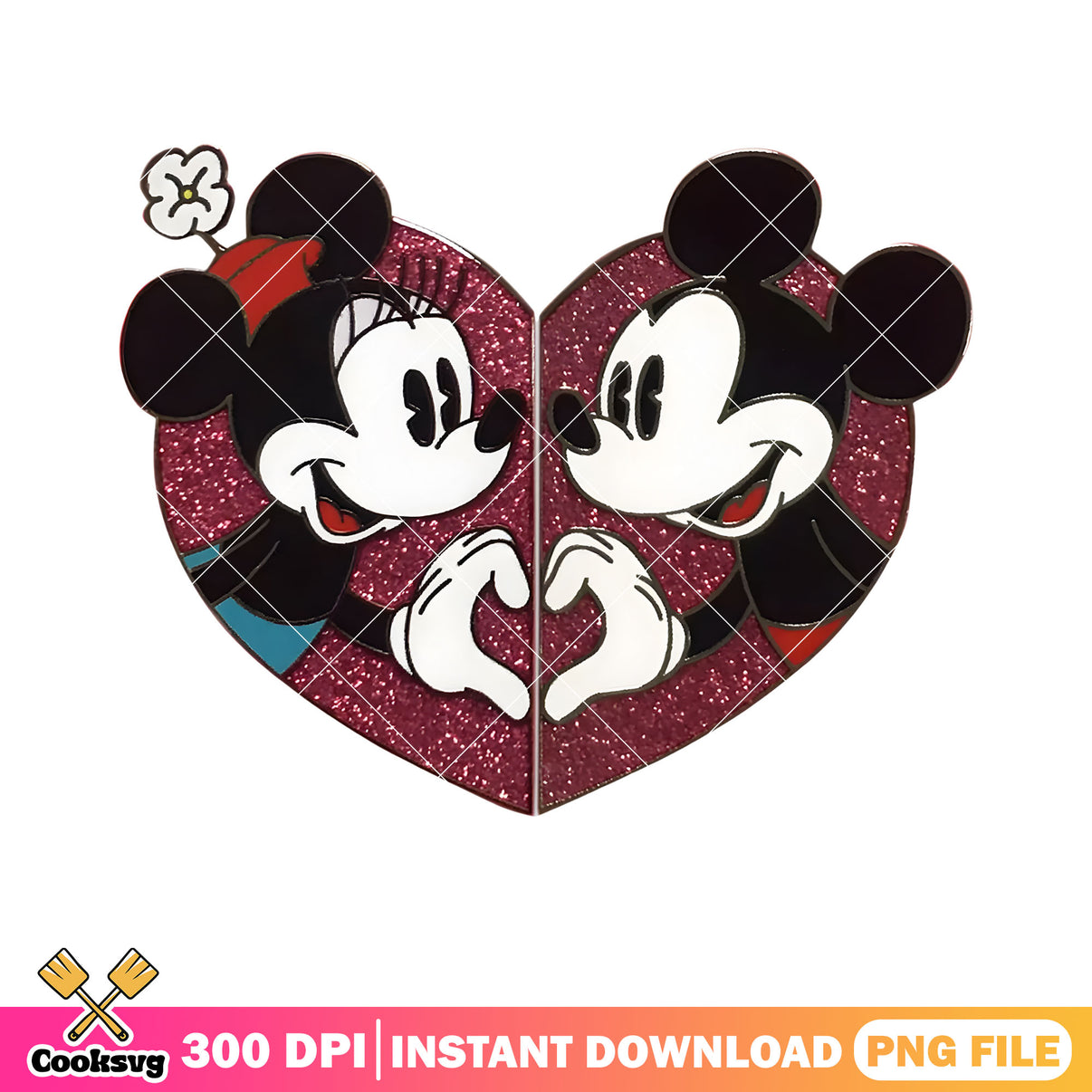 Lovely retro mickey minnie valentine png, valentine png, disney png ...