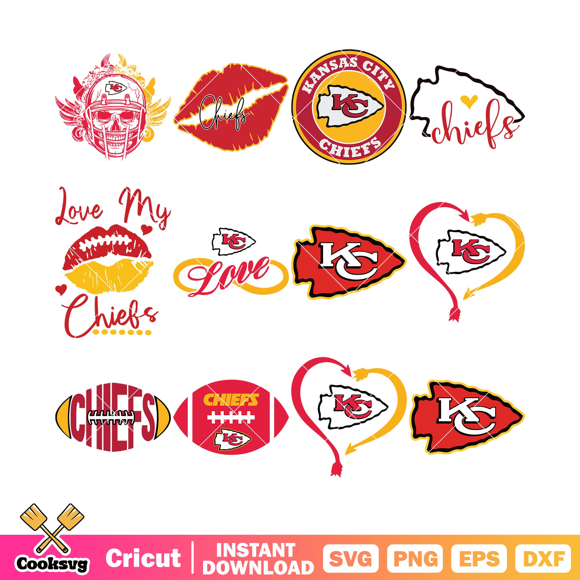 Love nfl team svg, Kansas City Chiefs bundle svg, nfc bundle svg – Cooksvg