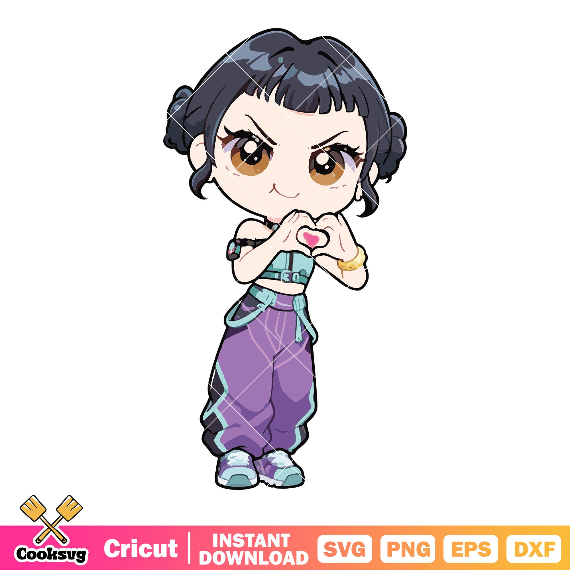 Love shot zoey chibi svg, zoey huntrix svg, kpop netflix svg – Cooksvg