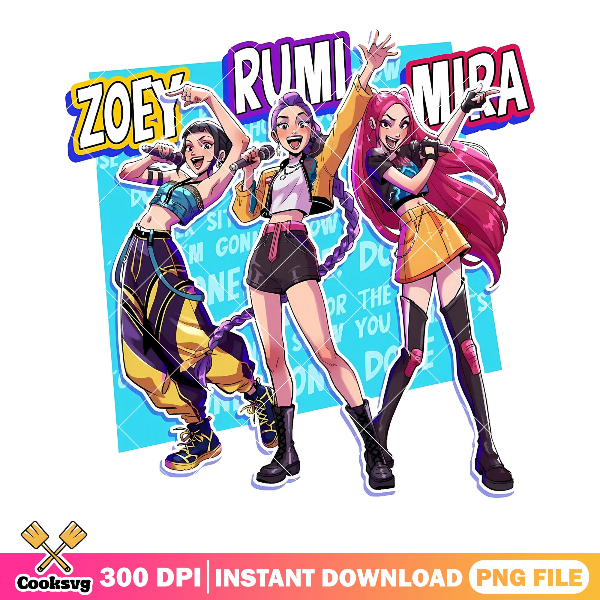 Member of all huntrix png, rumi huntrix png, demon hunters kpop png ...