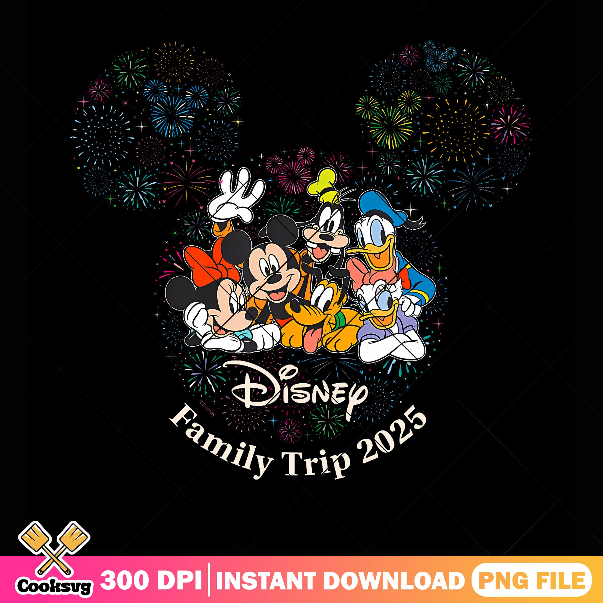 Mickey Fireworks Vacation Trip png, daisy duck png, donald duck png ...