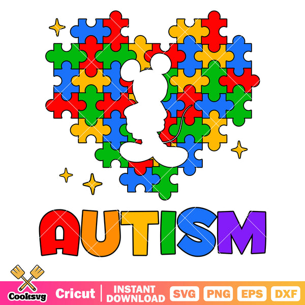 Mickey love autism awareness svg, mickey mouse autism svg, autism awar ...