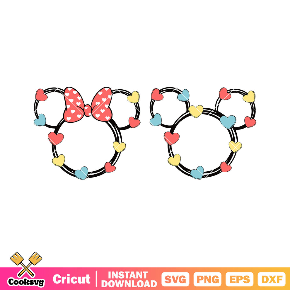 Mickey minnie basic head love svg, mickey mouse valentine svg – Cooksvg