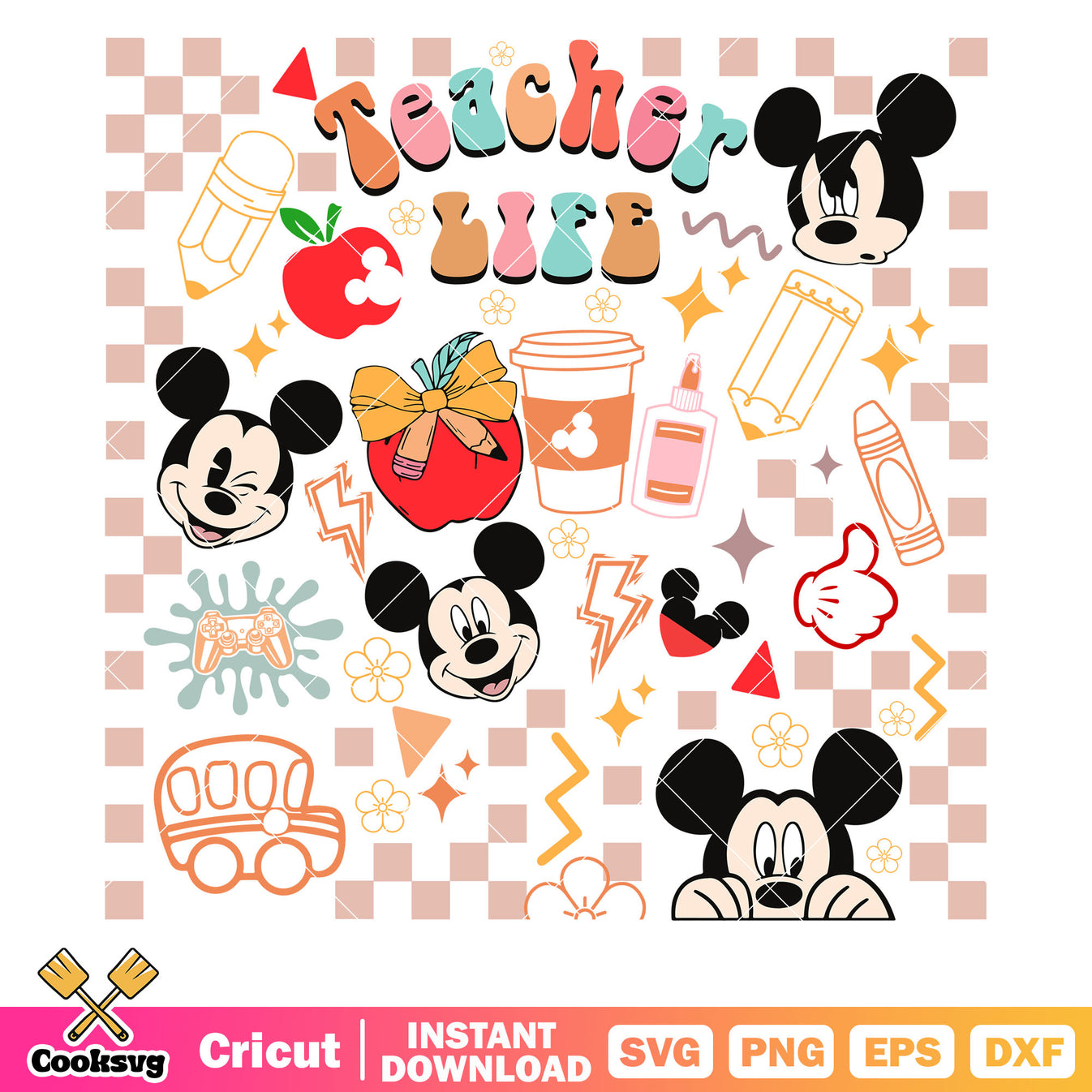 Mickey mouse teacher life svg, teacher life svg, mickey school svg ...