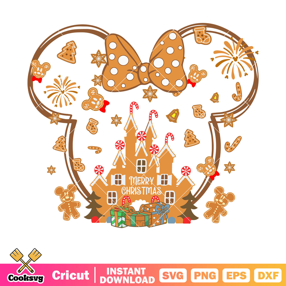 Minnie gingerbread head christmas svg, mickey gingerbread svg – Cooksvg