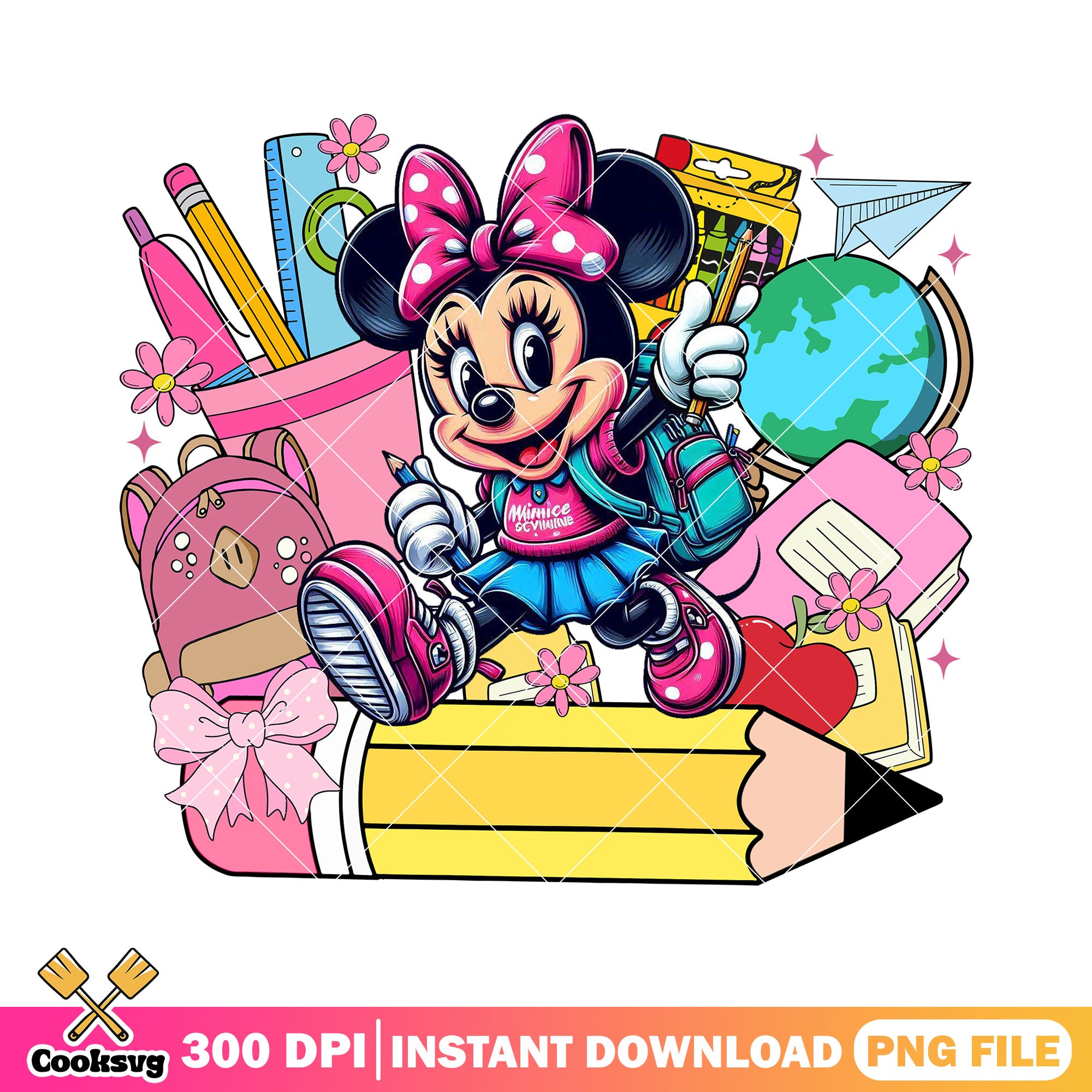 Minnie going school png, when is back to school png, art disney png ...