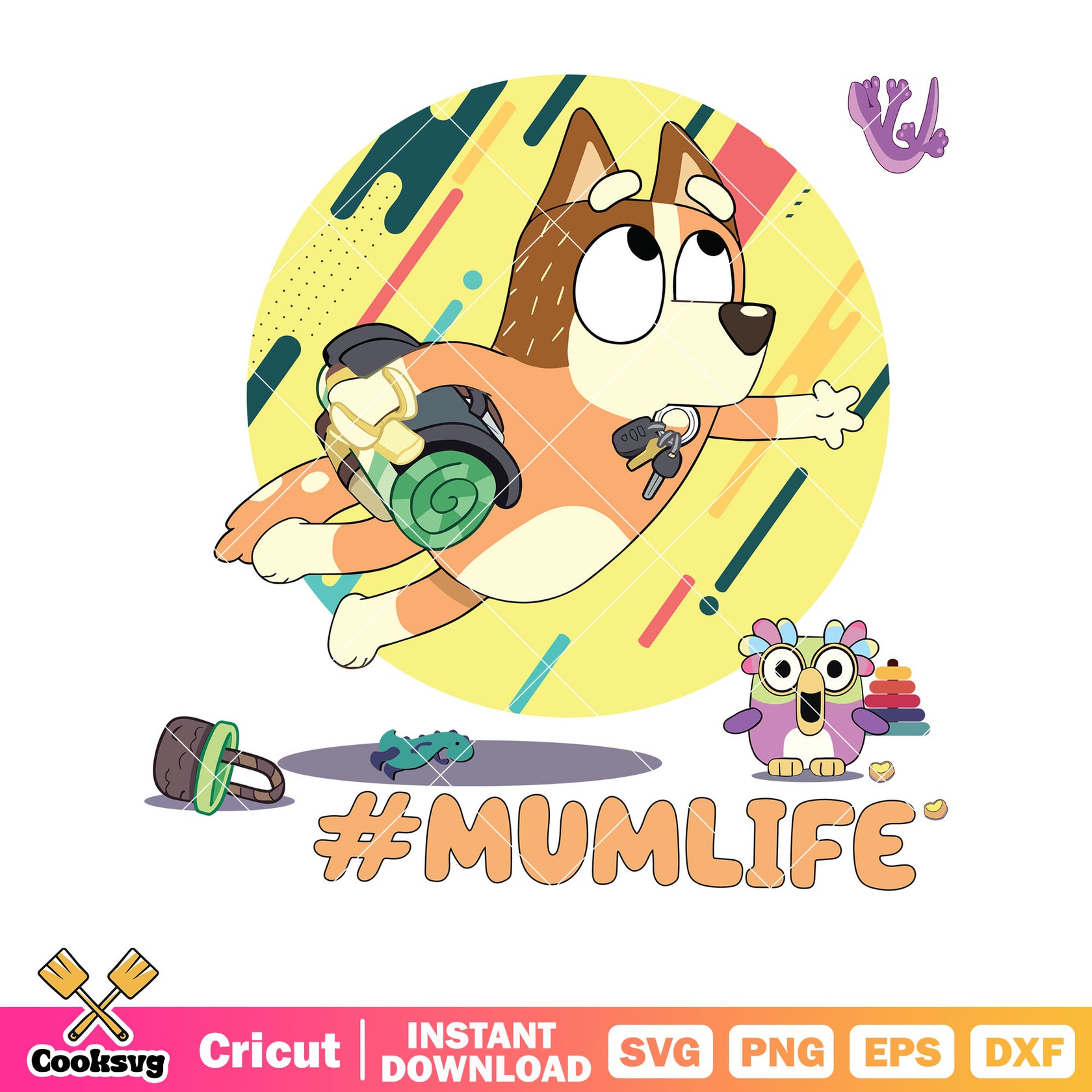 Mum life bluey mom svg, character bluey svg, cartoon bluey svg, bluey ...