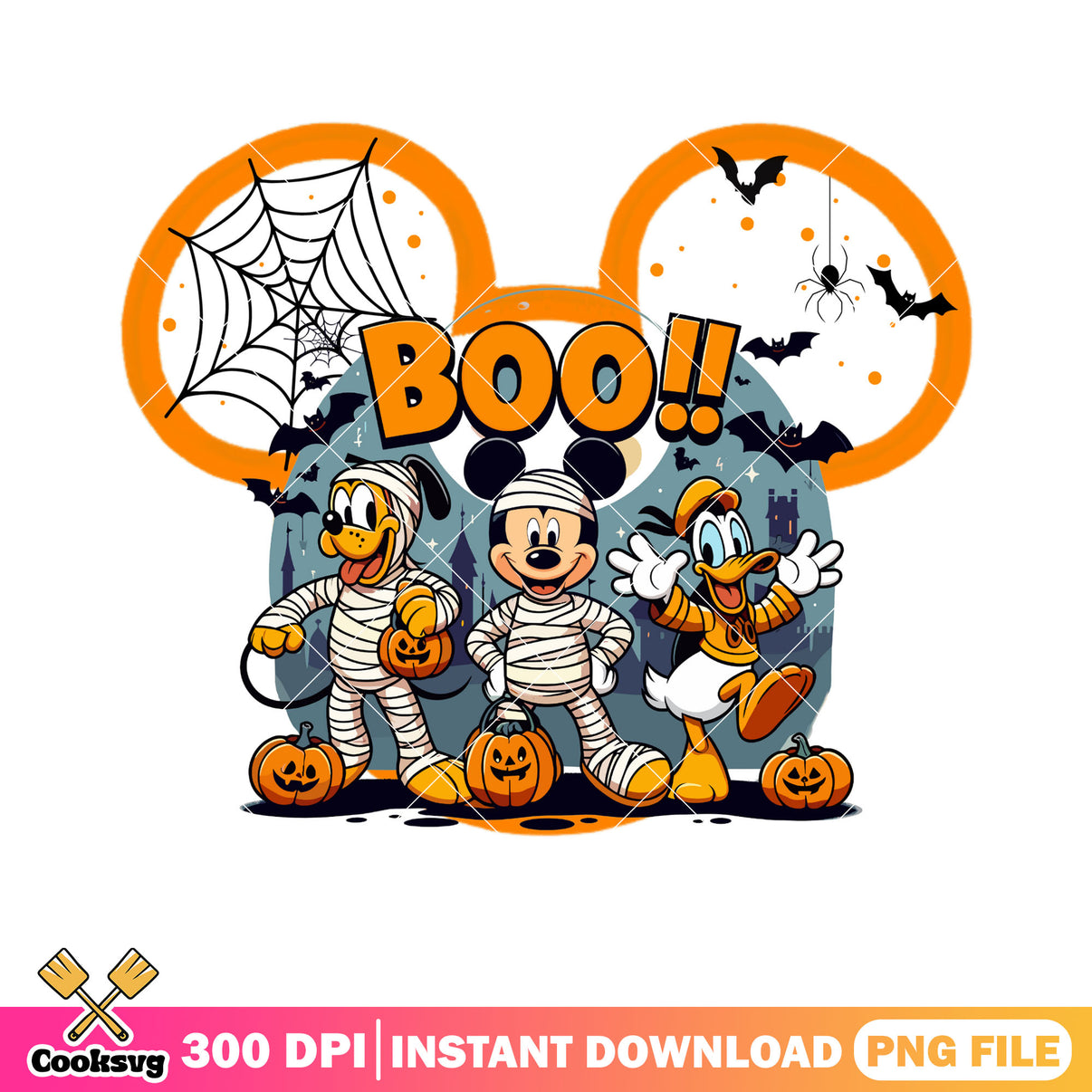 Mummy young goofy png, disney halloween png, full moon night png – Cooksvg