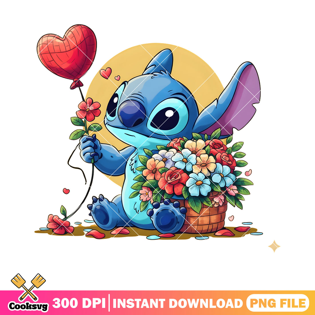 My stitch Love flower valentine png, valentines vibes png, stitch png ...