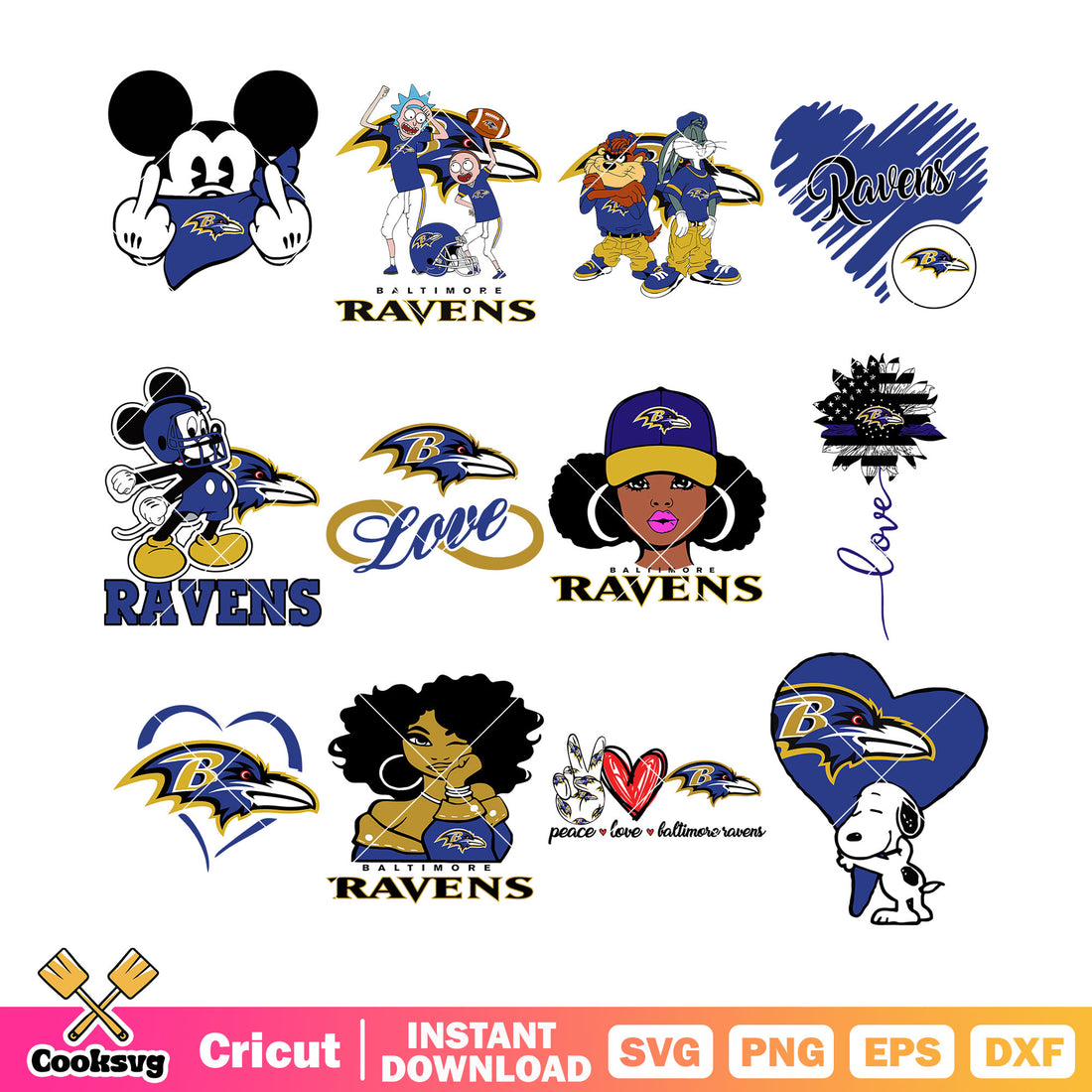 NFL football team bundle svg, tasmania devils svg, baltimore raven svg ...