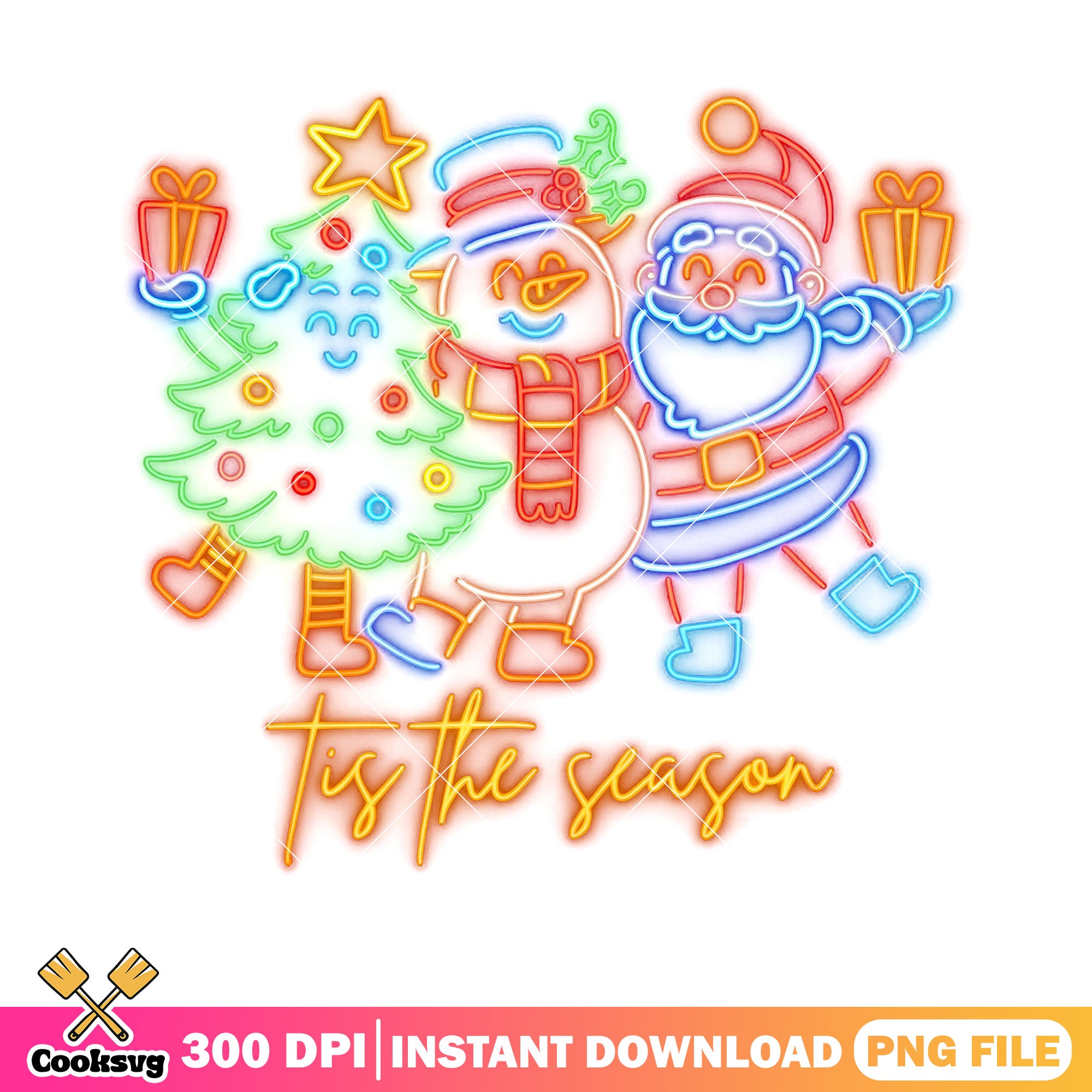 Neon trio season xmas png, christmas vibes png, christmas snowman png ...
