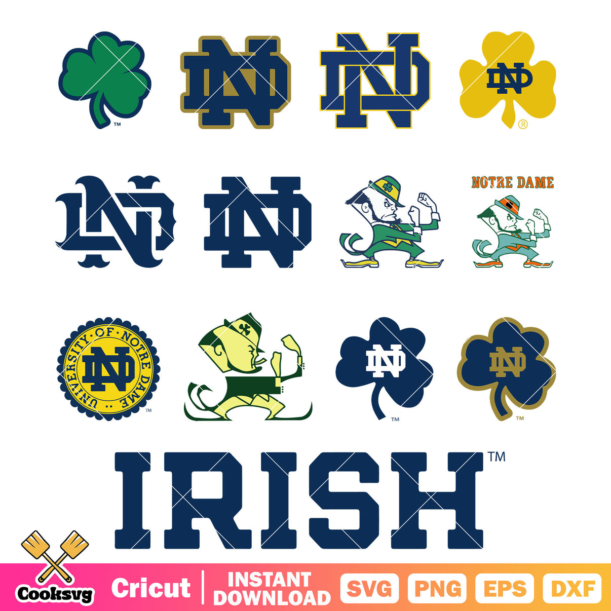 Notre Dame Fighting Irish logo bundle svg, Ncaa logo svg – Cooksvg